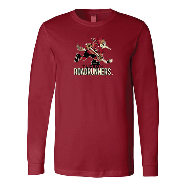 Tucson Roadrunners Primary Logo Stack Long Sleeve T-Shirt - Red - Shop ...